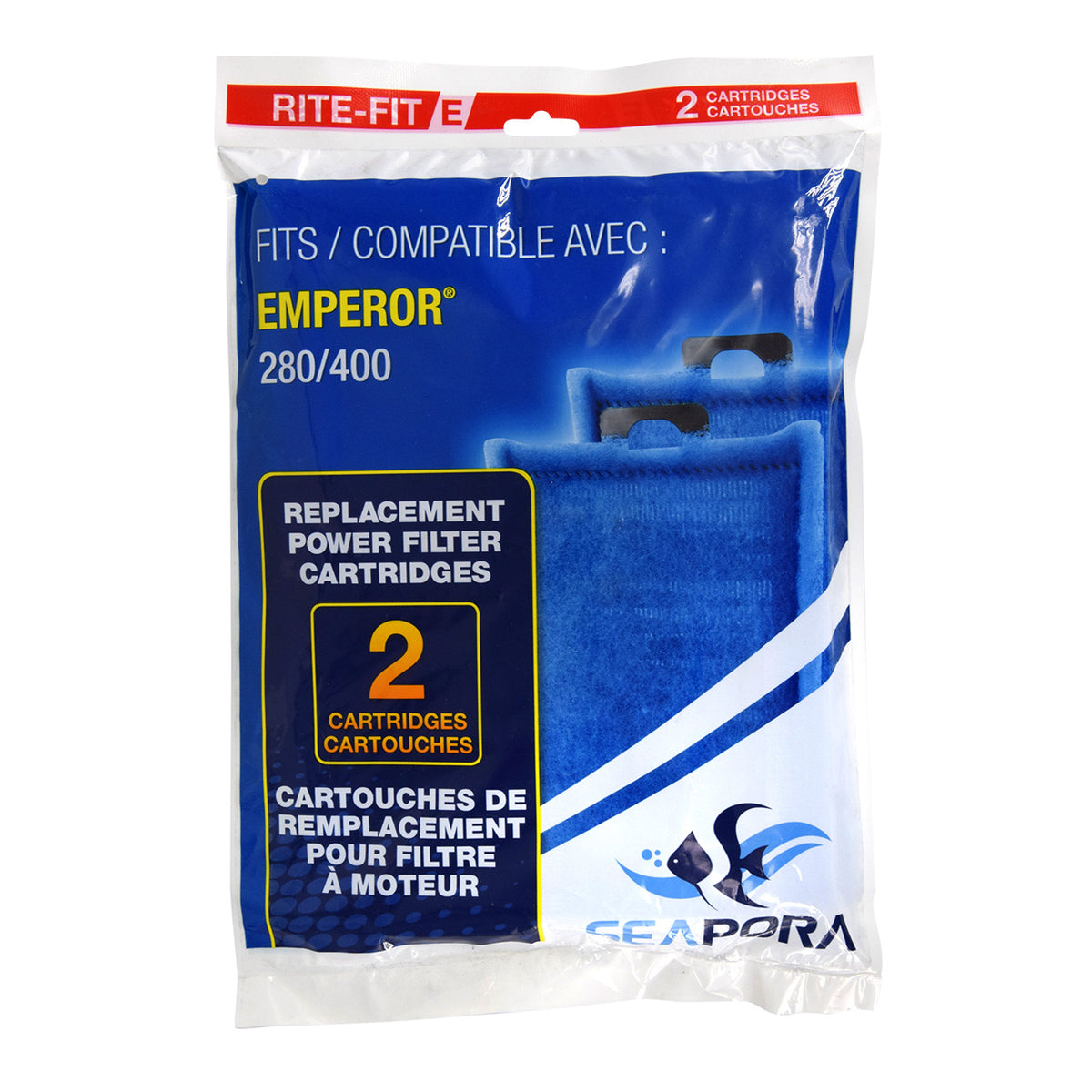 Seapora Rite-Fit E Cartridges for Emperor Power Filters - 280-400 (2pk ...