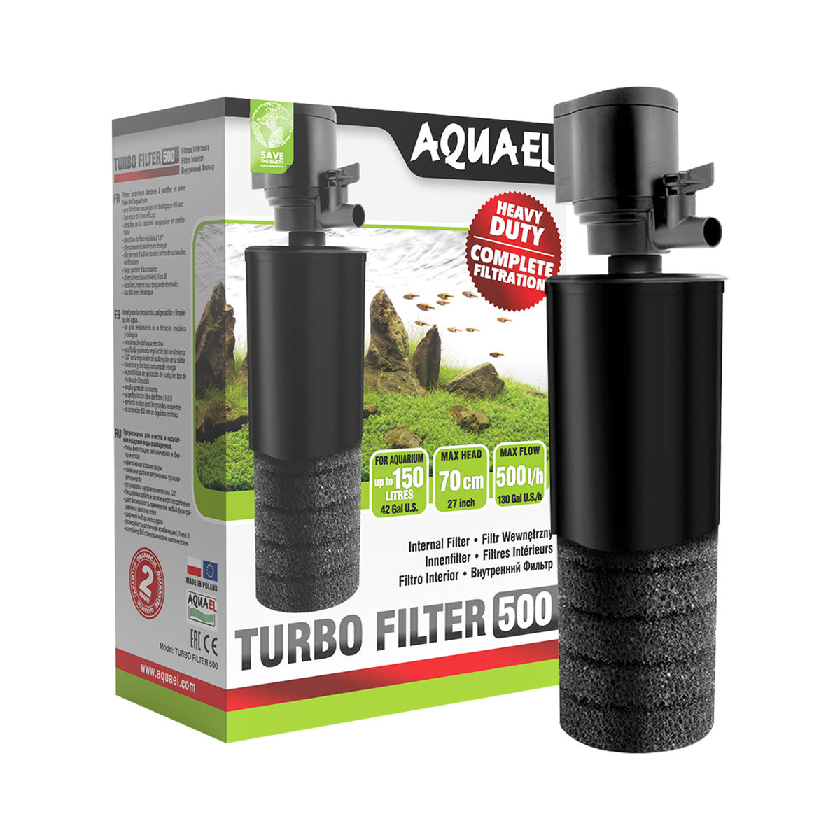 Aquael Turbo 500 Internal Filter — Aquariumproducts.ca